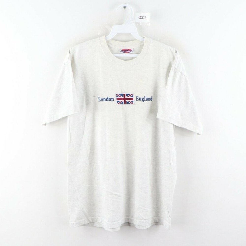 Vintage 90s Streetwear London England T-Shirt Gray - Gem